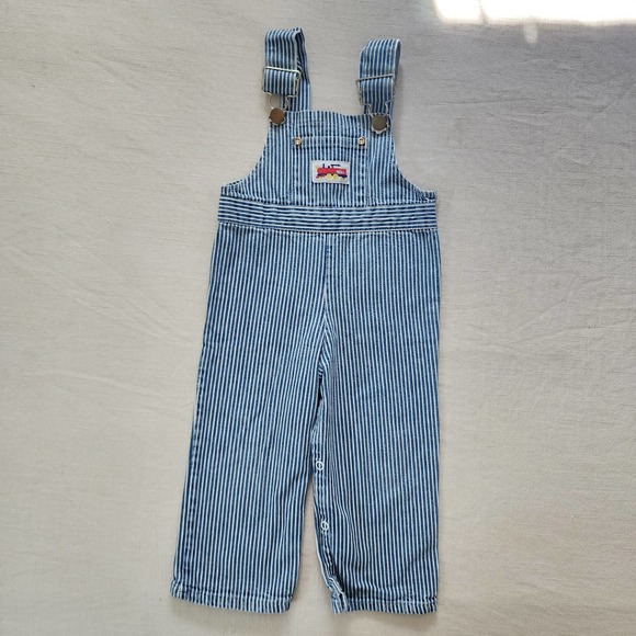 Vintage | Bottoms | Vintage Engineer Stripe Train Overalls 8 Months ...